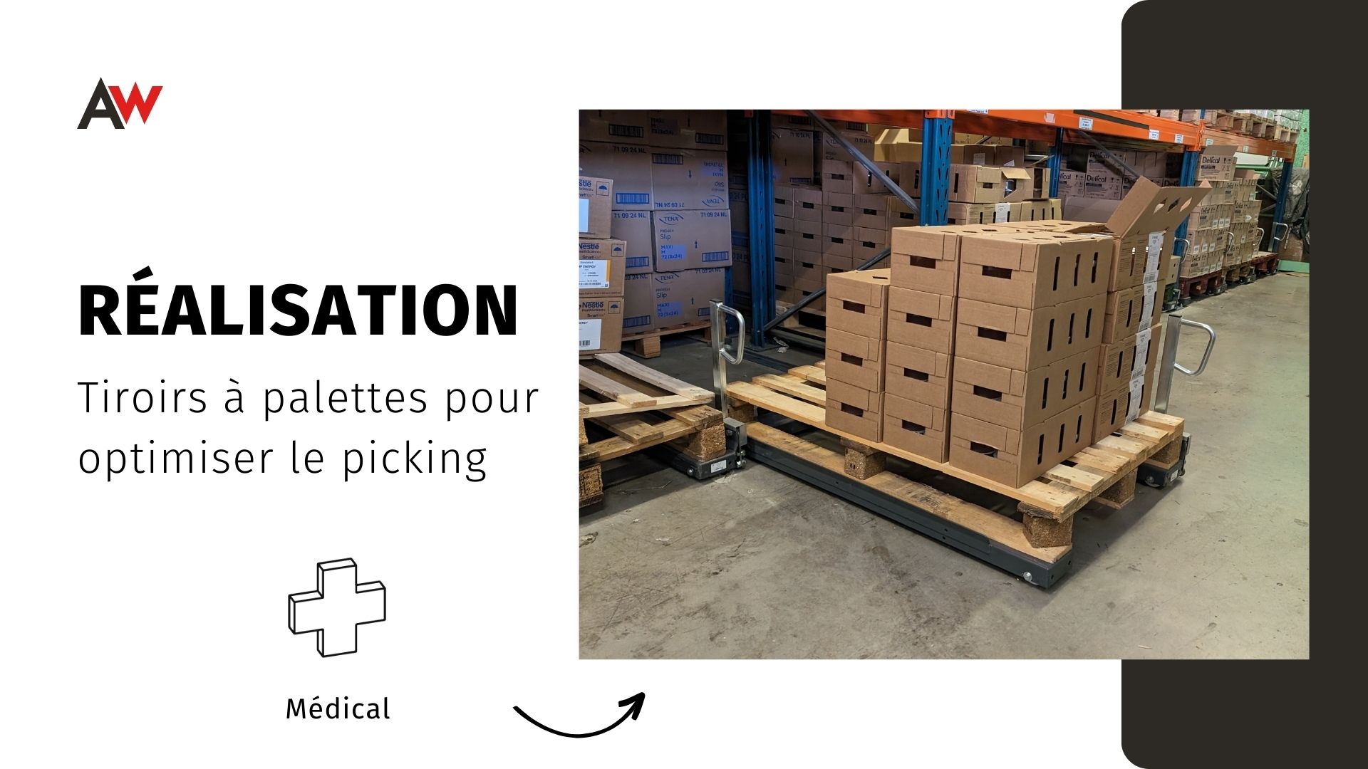 Installation de tiroirs à palettes dans un hôpital | Actiwork