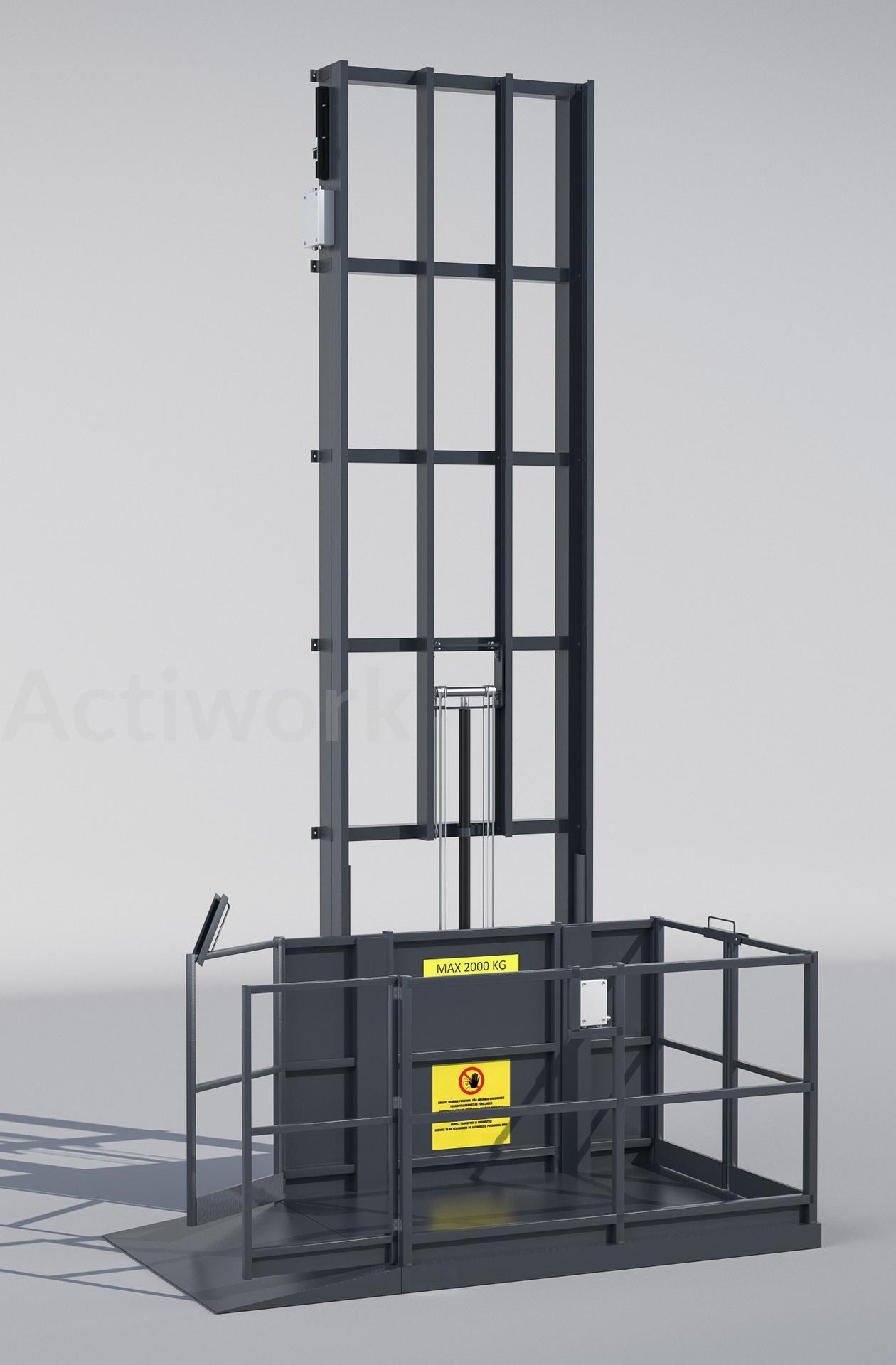 Monte charge électrique simple colonne 2000 kg / 4 m | Actiwork
